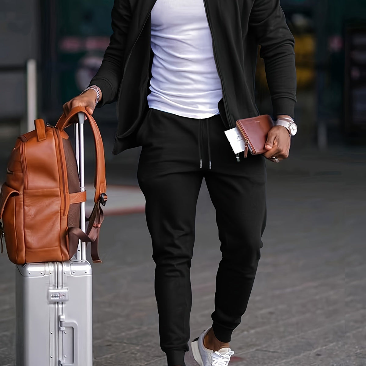 Tracksuit - Men's Drawstring Zip-Up Two-Piece Jogger Set – Chaps of London